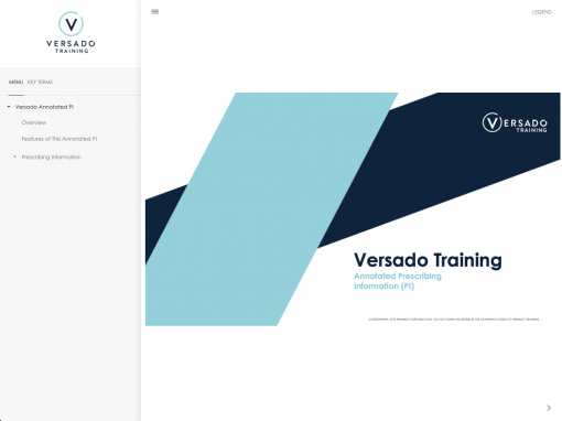 Versado Annotated Prescribing Information | Versado Training